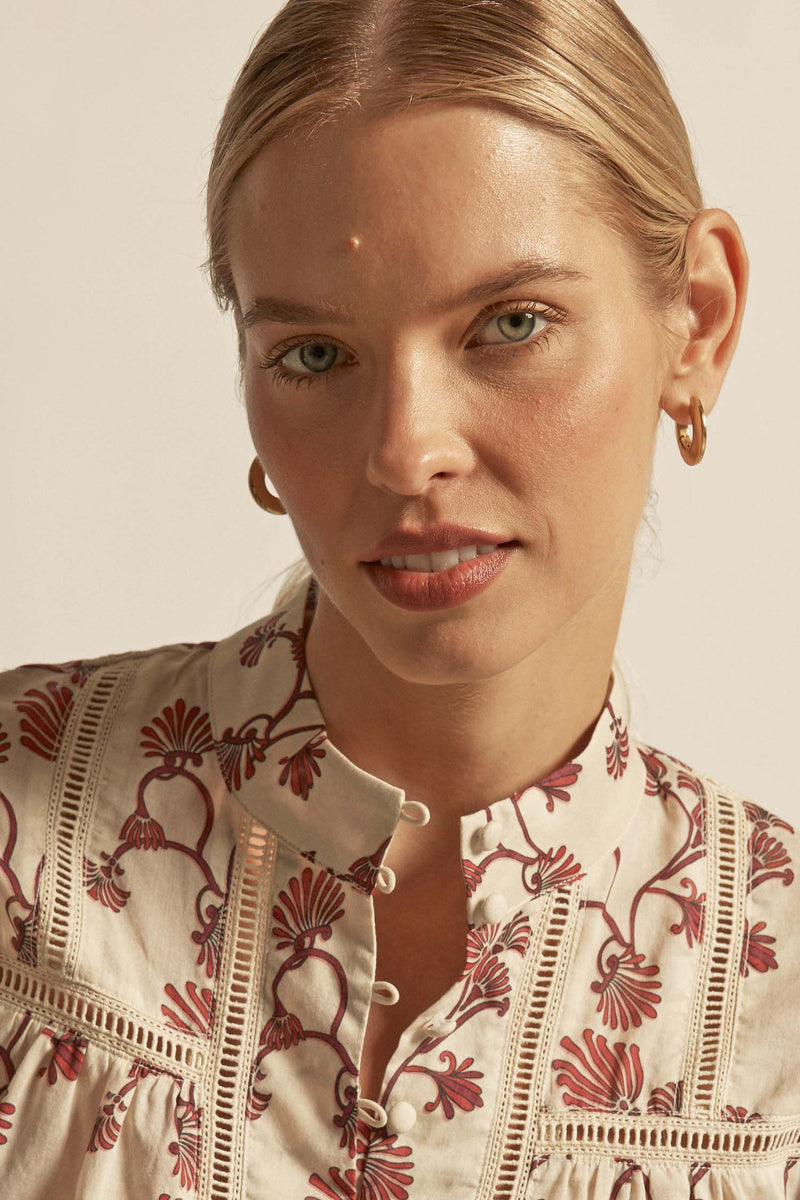 Zoe Kratzmann, Daydream Top | Cream Berry Nouveau – Woven Esperance